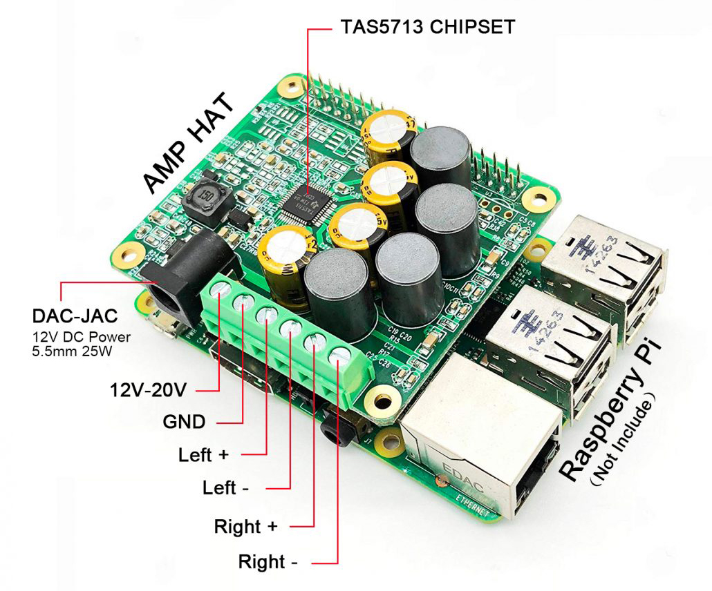 Rpi Hifi Amp Hat For Raspberry Pi Innomaker English Usb To Can