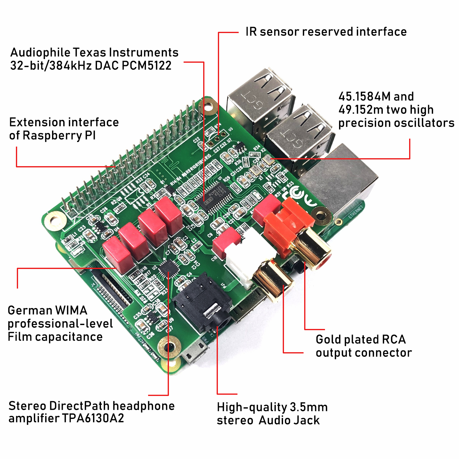 Raspberry_Pi_HiFi_DAC_HAT_PCM5122_HiFi_DAC_Audio_Card_Expansion_Board ...